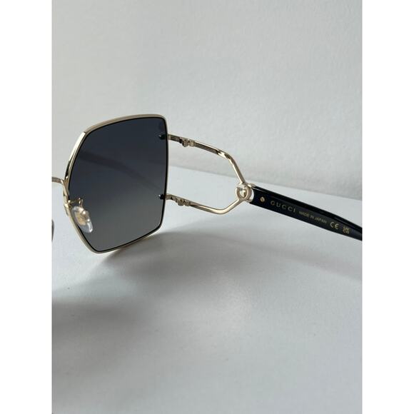 Gucci | Accessories | New Gucci Gg564sa Oversized Grey Gold Sunglasses ...